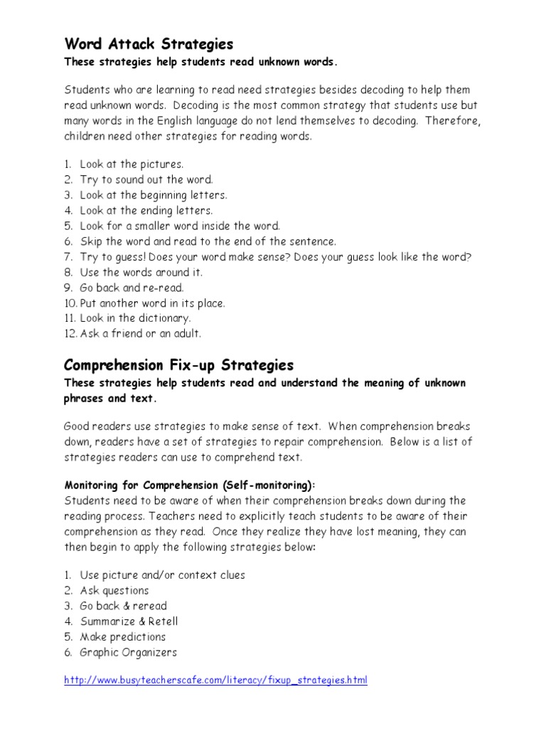 Word Attack Strategies PDF | PDF