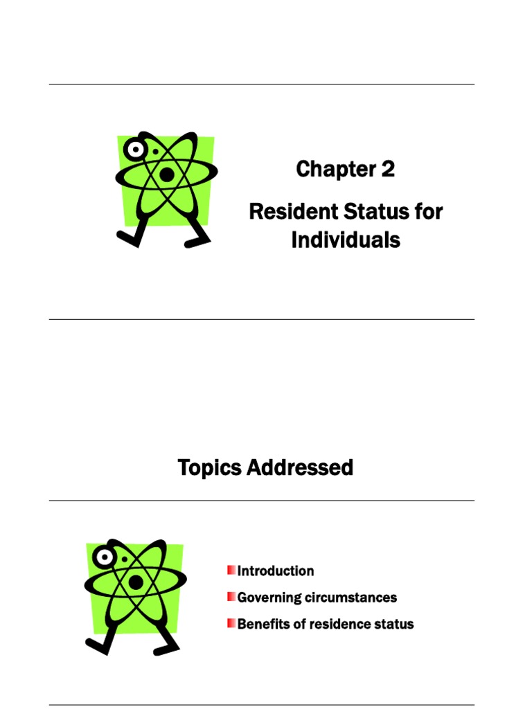CHAPTER2 Residence Status | PDF | Tax Refund | Taxation