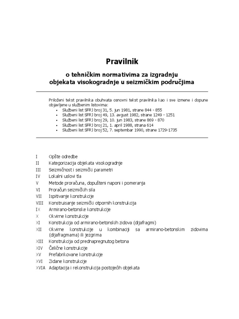 Pravilnik o Tehnickim Normativima Za Izgradnju Objekata Visokogradnje U ...