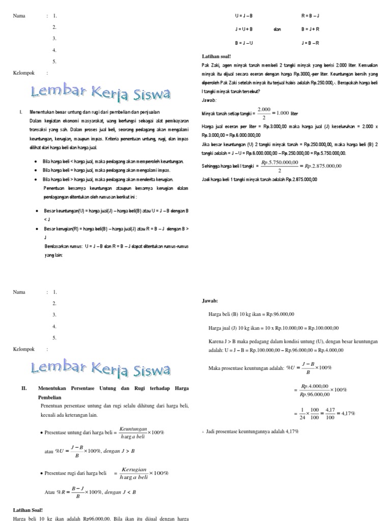 Konsep Untung Rugi dan Diskon | PDF