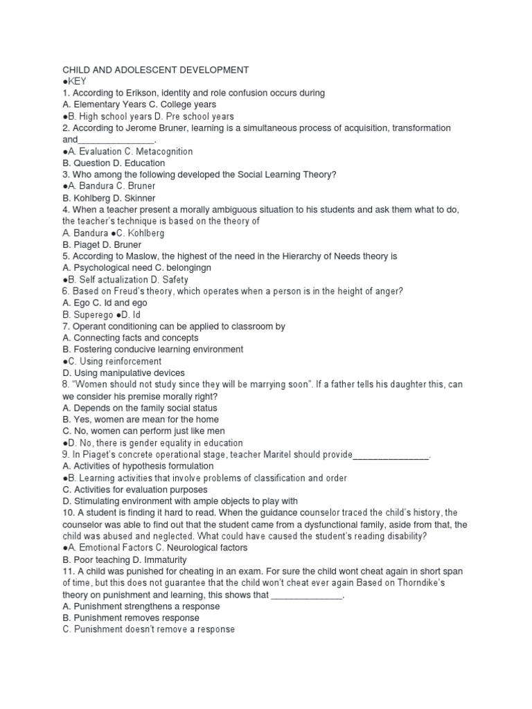 Child and Adolescent Development | PDF