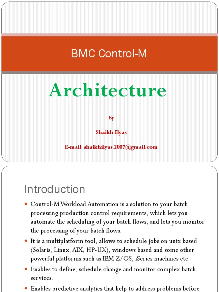 Bmc Control M Architecture Pdf Server Computing Ibm System I