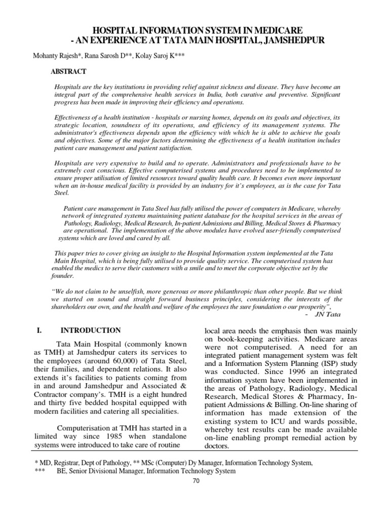 Hospital Information System | PDF | Hospital | Health Care