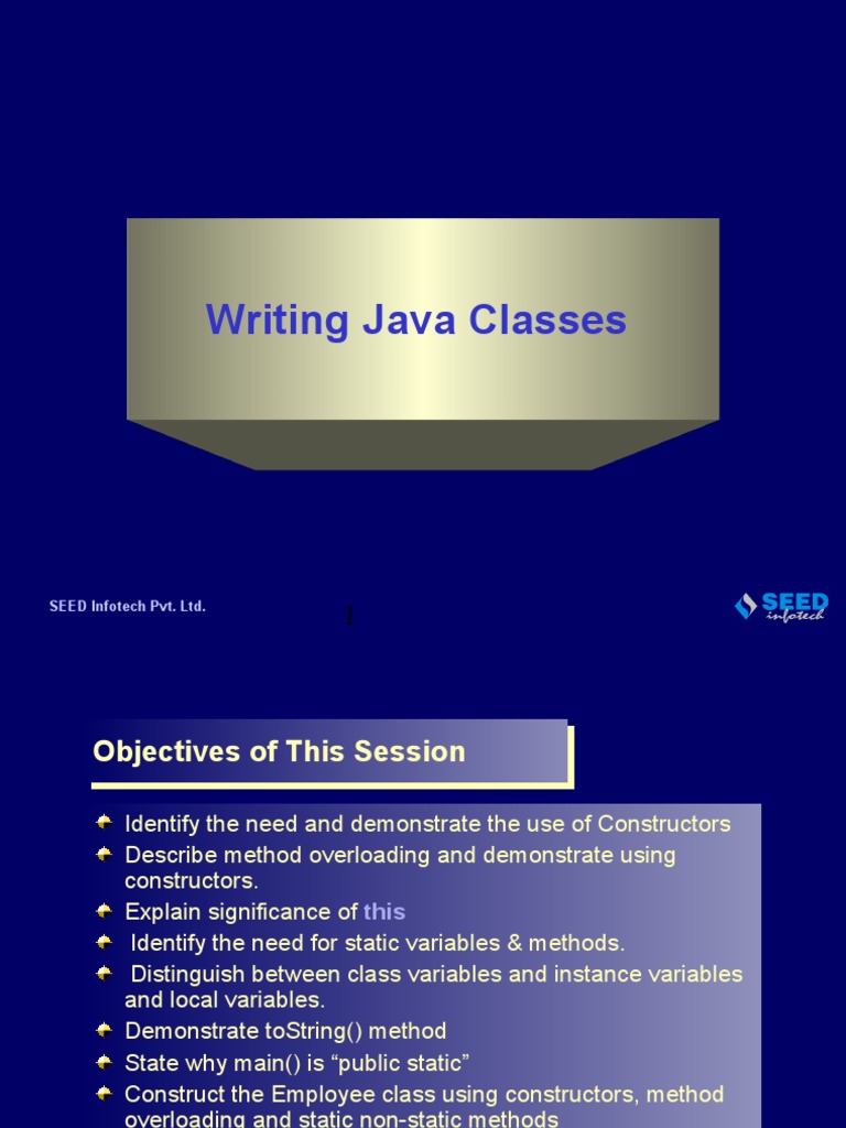 3 - Writing Java Classes | PDF | Constructor (Object Oriented Programming) | Programming