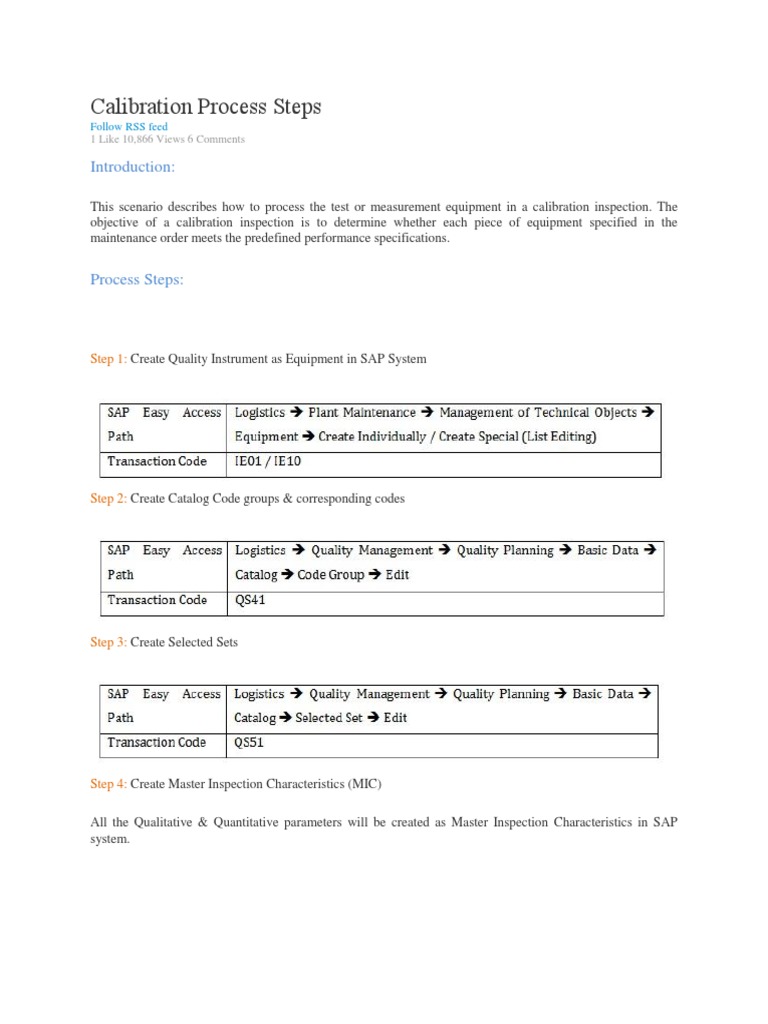 Calibration Process Steps | PDF