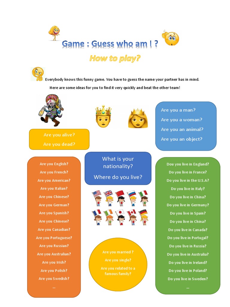 Guessing Game Questions Guide | PDF | Entertainment