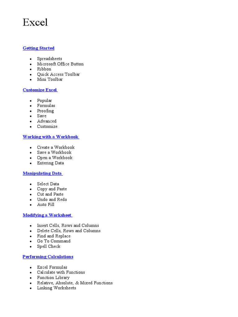 Excel: Getting Started | PDF | Microsoft Excel | Spreadsheet