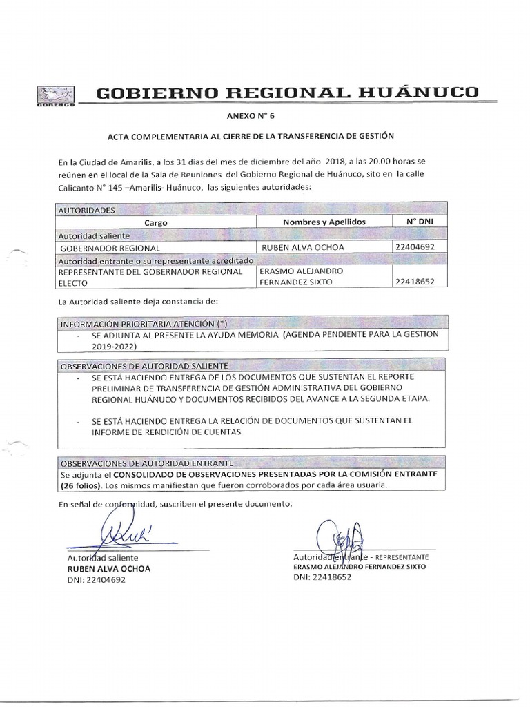 Anexo 6 Acta Complementaria | PDF