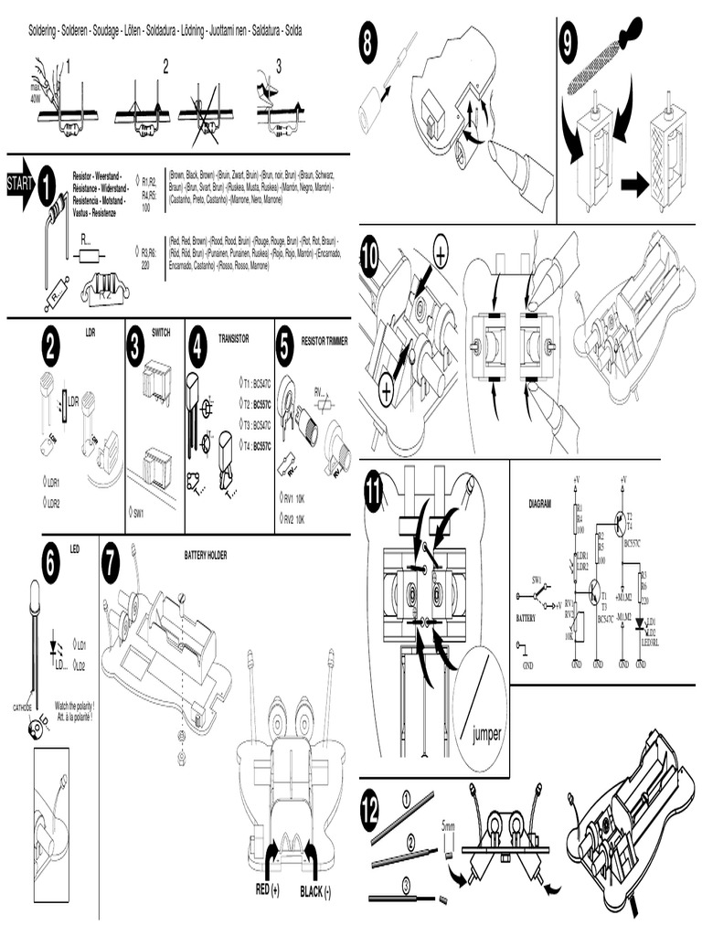 Line Tracking Robot Mouse Soldering Kit With IR Sensors | PDF