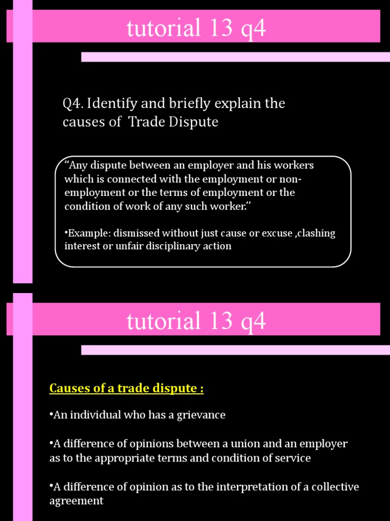 Causes of Trade Disputes Explained | PDF