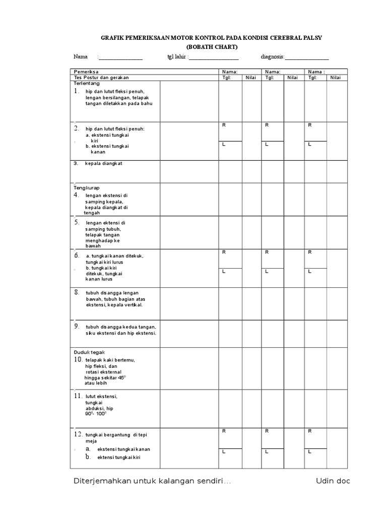 Berg Balance Scale (BBS) | PDF