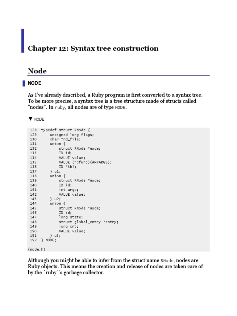 Chapter 12 Syntax Tree Construction | PDF | Scope (Computer Science) | Variable (Computer Science)