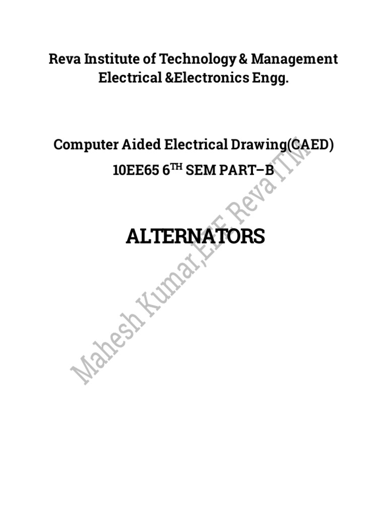 Alternator Notes 6Th Sem EEE | PDF | Electrical Equipment | Electrical ...