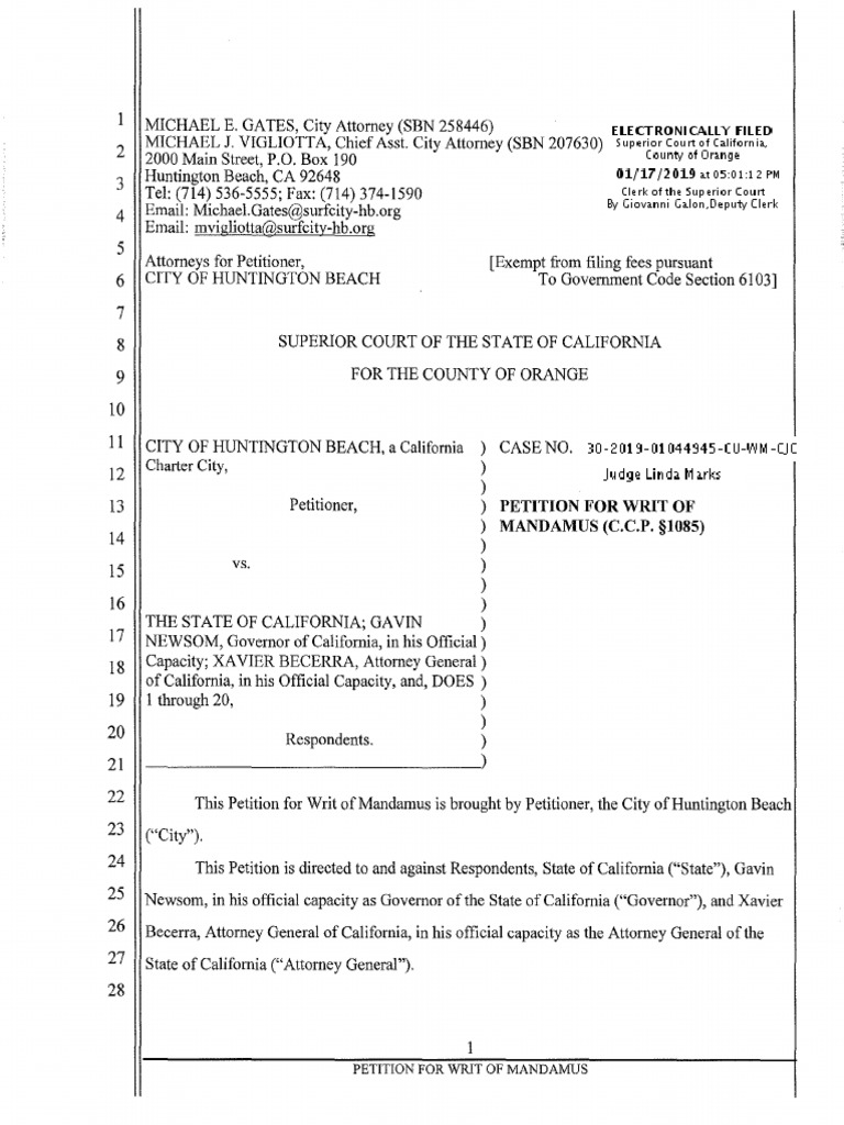 Conformed Petition for Writ of Mandamus | U.S. State | Mandamus