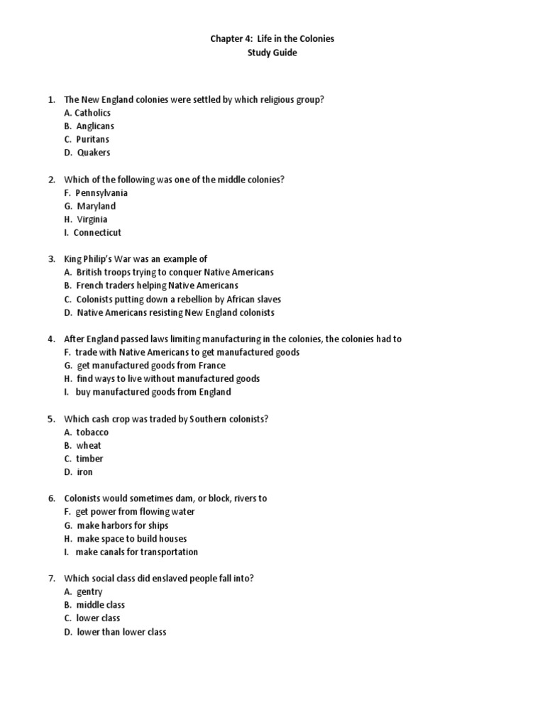 PDF Chapter 4 Study Guide Answer Key | PDF | Slavery In The United ...