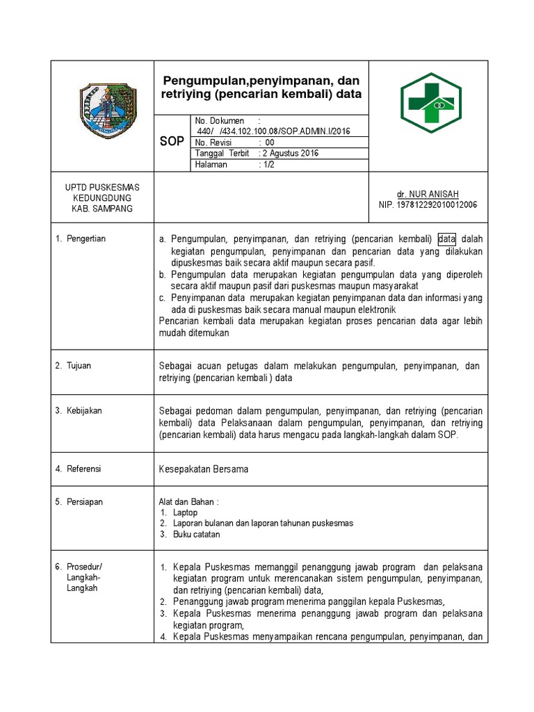 SOP Pengumpulan Data | PDF