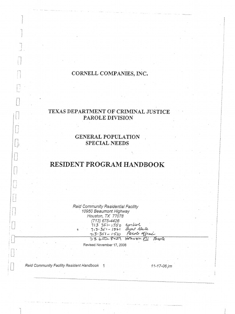 Ben Reid Center Resident Program Handbook | Download Free PDF ...