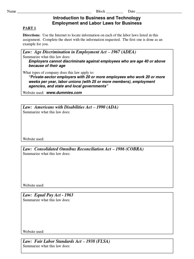Employment & Labor Laws | PDF | United States Labor Law | Consolidated ...