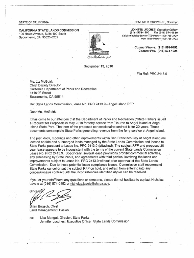 State Lands Commission Letter | PDF