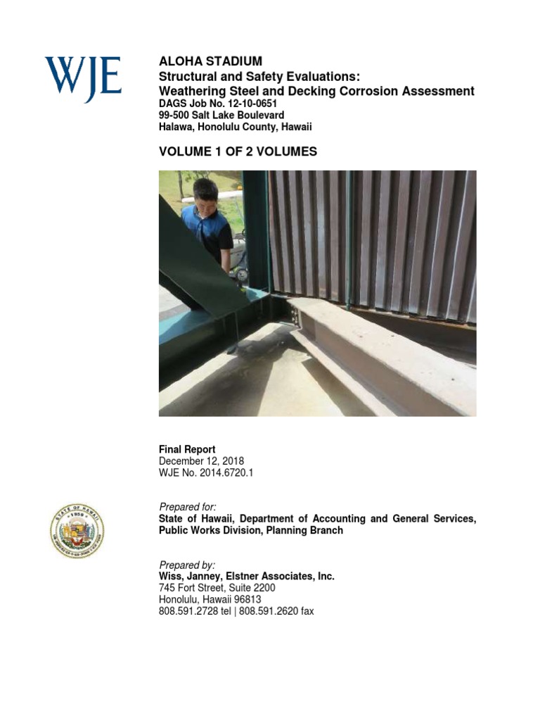 Aloha Stadium Report | PDF | Corrosion | Truss