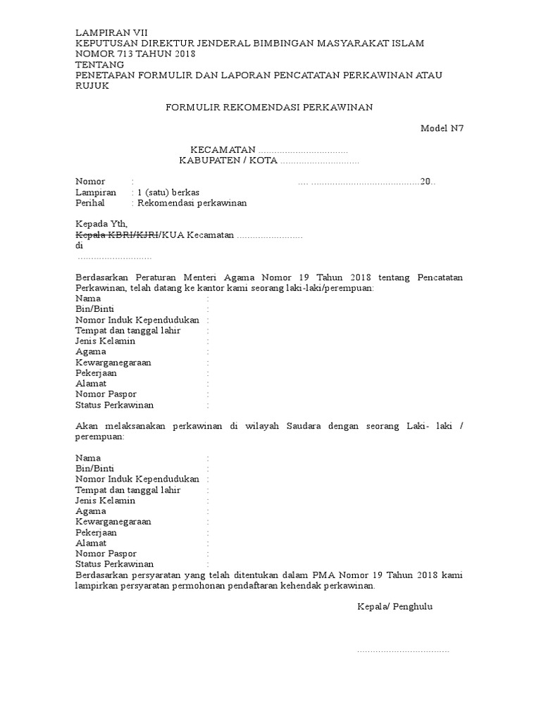 Formulir N1 N7 | PDF