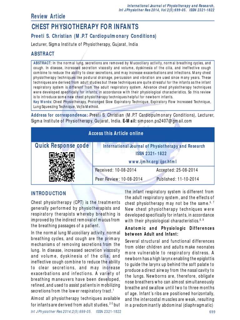 An Overview of Chest Physiotherapy Techniques for Infants | PDF ...