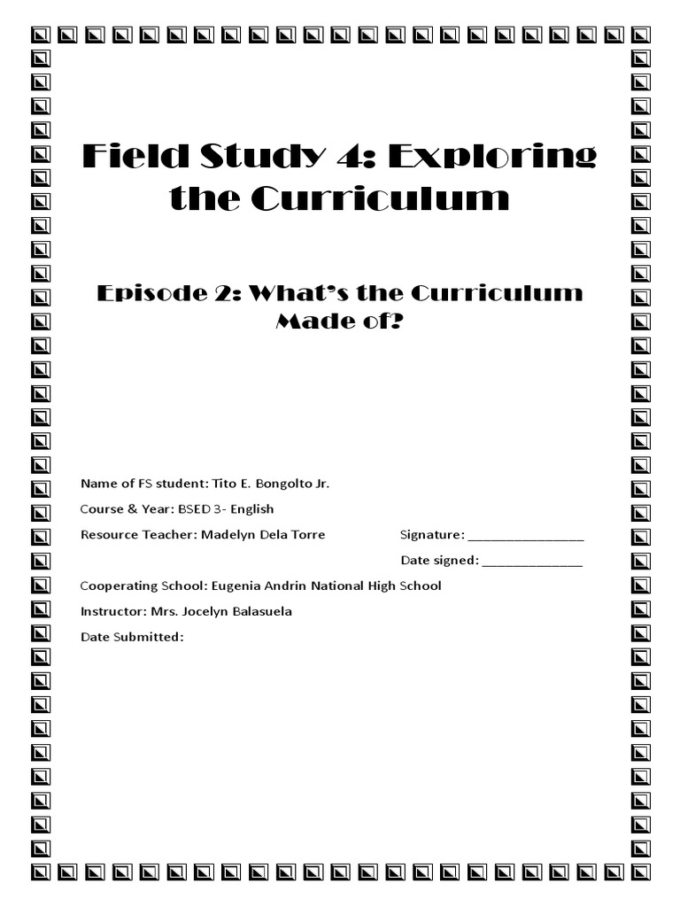 Field Study 4 | PDF | Curriculum | Teachers