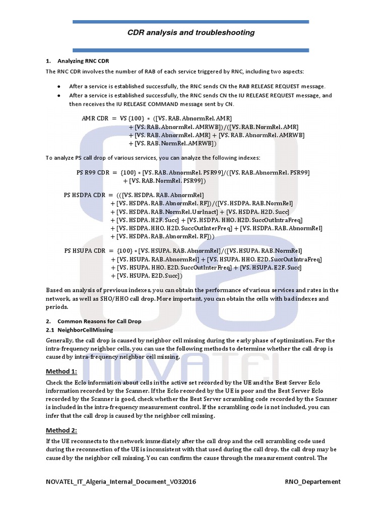3g CDR CCH, CS, PS, r99, Hsdpa and Hsupa v1.0 | PDF | High Speed Packet ...