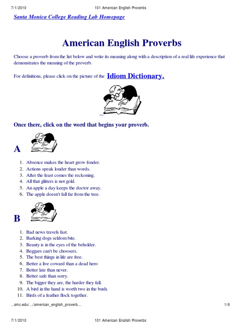 101 American English Proverbs | Download Free PDF | Proverb