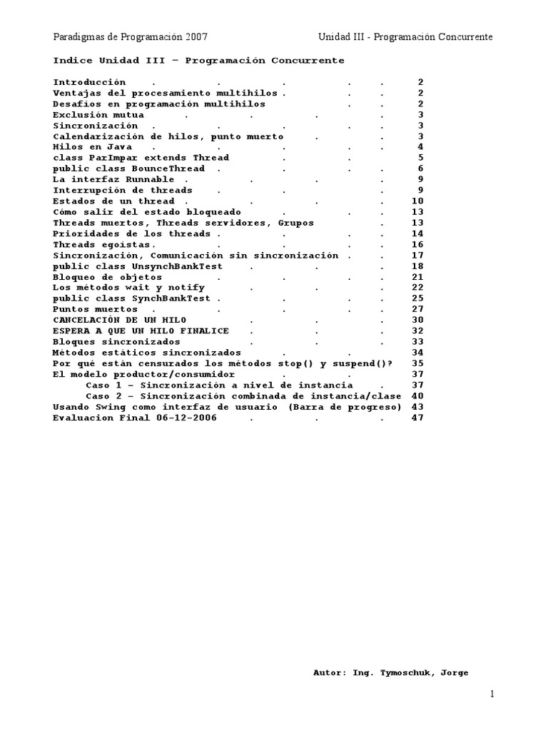 Teoria 1 Programacion Concurrente | PDF | Hilo (Computación) | Proceso (Computación)