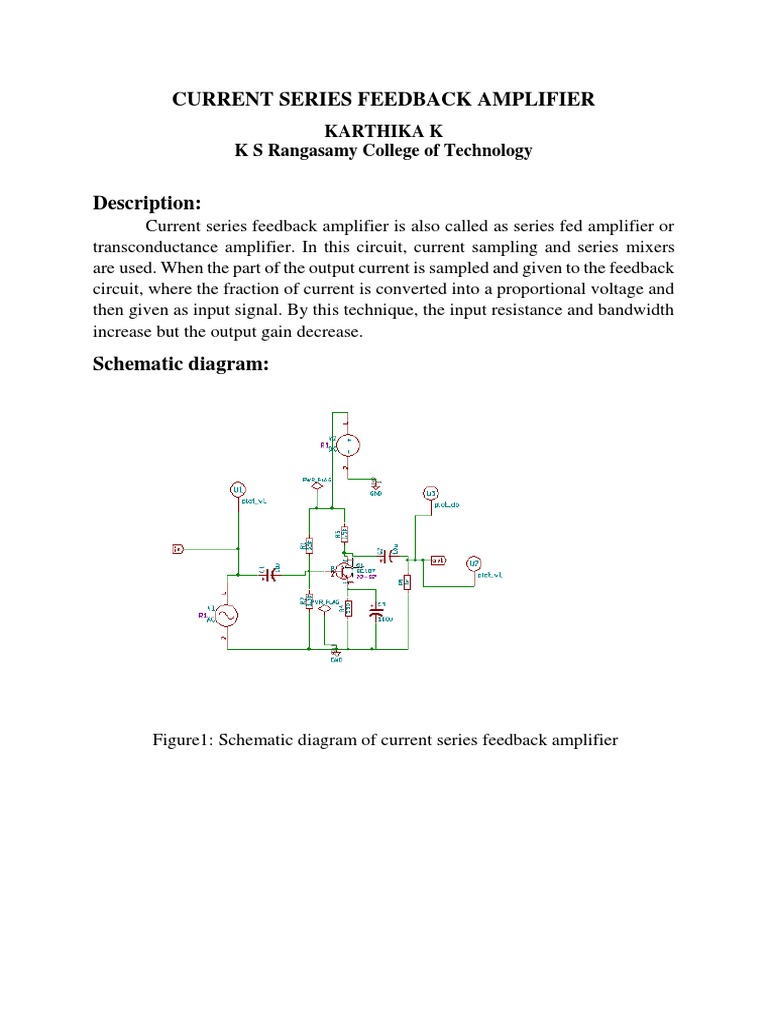 Current Series Feedback Amplifier Guide | PDF