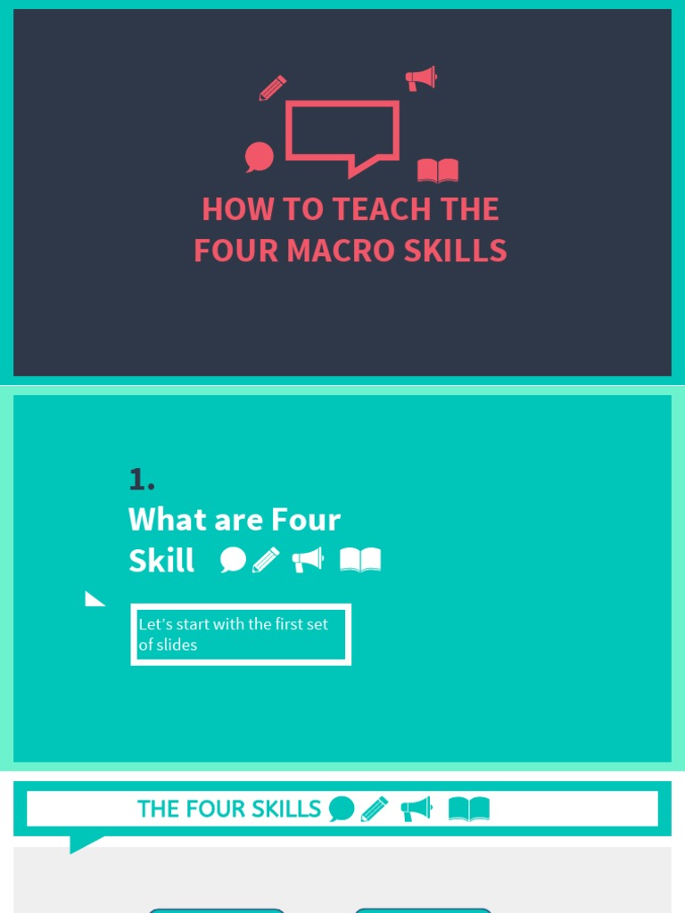 How To Teach The Four Macro Skills | PDF | Speech | Syntax