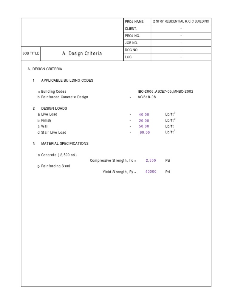 Design Criteria PDF | PDF