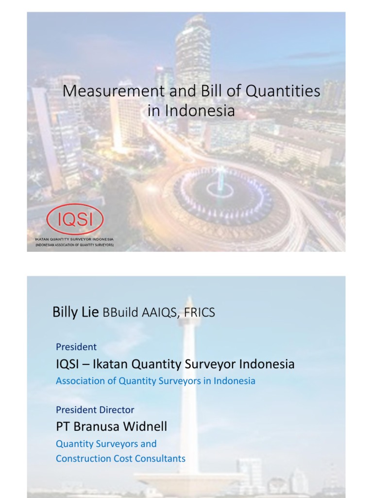 QS Measurement & BQ in Indonesia | PDF | Measurement | Economies