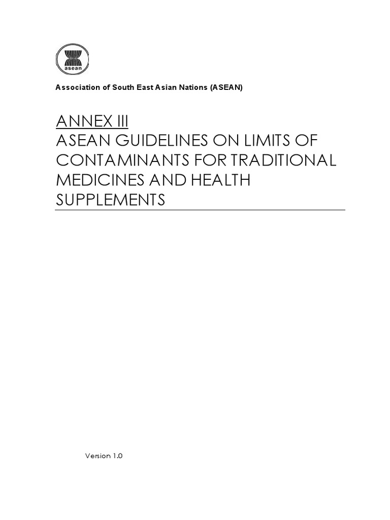 ANNEX III ASEAN GL On Limits of Contaminations TMHS V1.0 (13nov14 ...