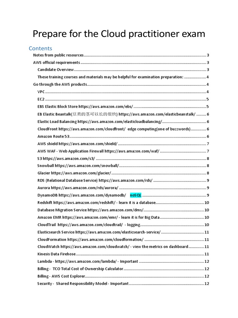 AWS Cloud Practitioner Exam Guide | PDF | Amazon Web Services | Cloud ...