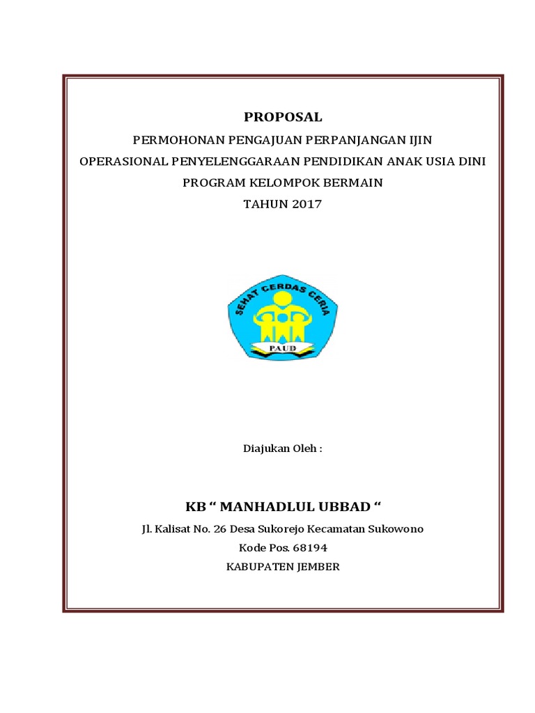 Proposal Ijin Paud | PDF