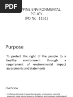 PD 1151 (Philippine Environmental Policy-Summary) | PDF | Environmental ...