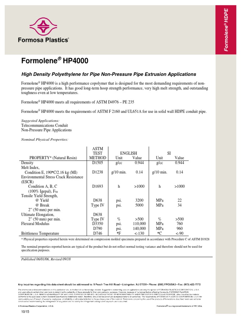 Formolene® HP4000: A High Performance Copolymer Suitable for Demanding ...