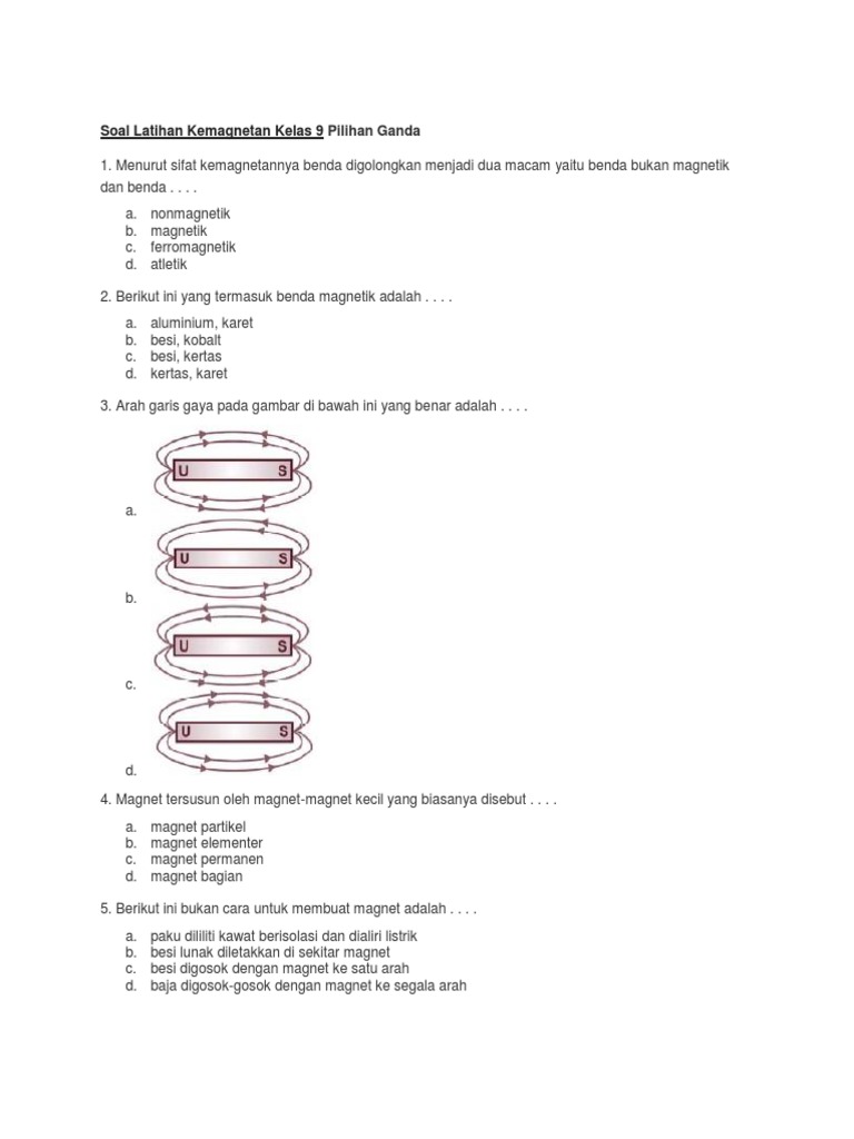 Soal Kemagnetan Kelas 9 Lengkap | PDF | Sains & Matematika