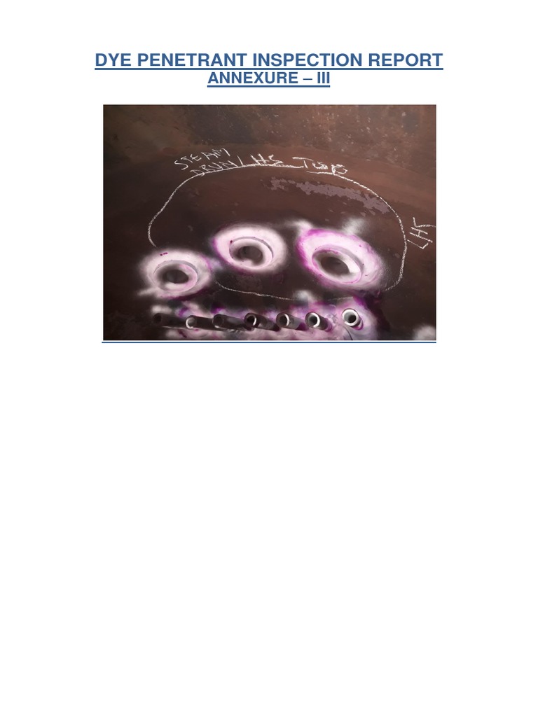 Dye Penetrant Inspection Report | PDF | Energy Conversion | Home Appliance