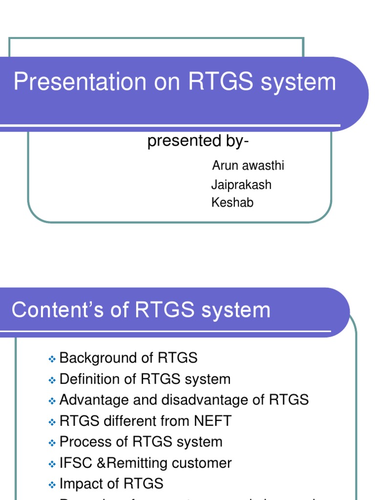 Rtgs | PDF | Financial Transaction | Market (Economics)