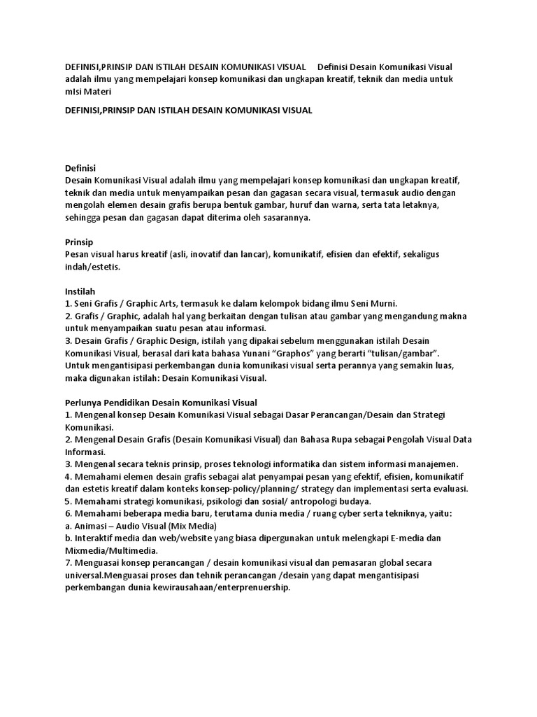 Definisi Dan Prinsip DKV | PDF