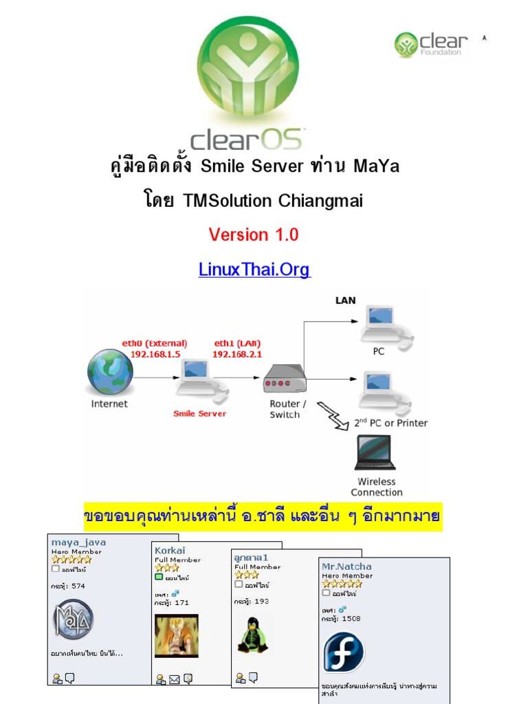 คู่มือติดตั้ง Smile Server (Maya) | PDF