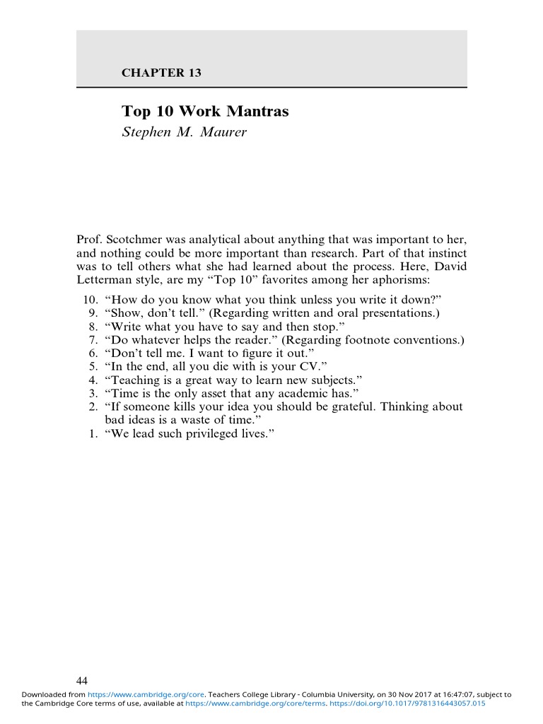 Top 10 Work Mantra | PDF
