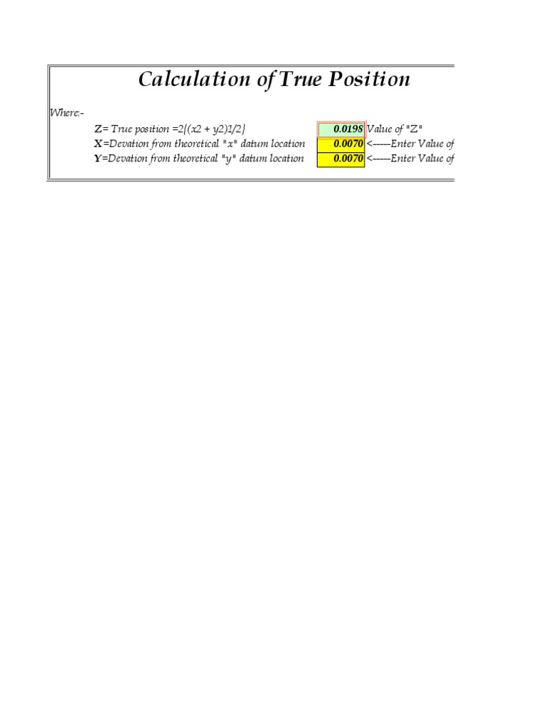 True Position Calculation Formula | PDF