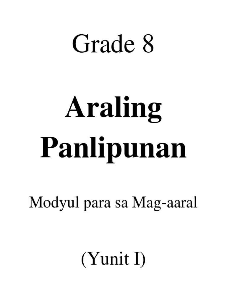 Grade 8: Araling Panlipunan | PDF