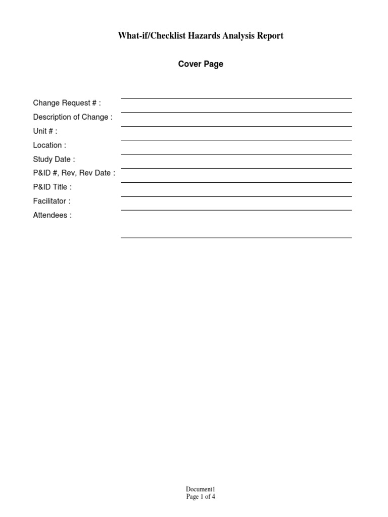 What-if/Checklist Hazards Analysis Report | PDF | Hazards | Safety