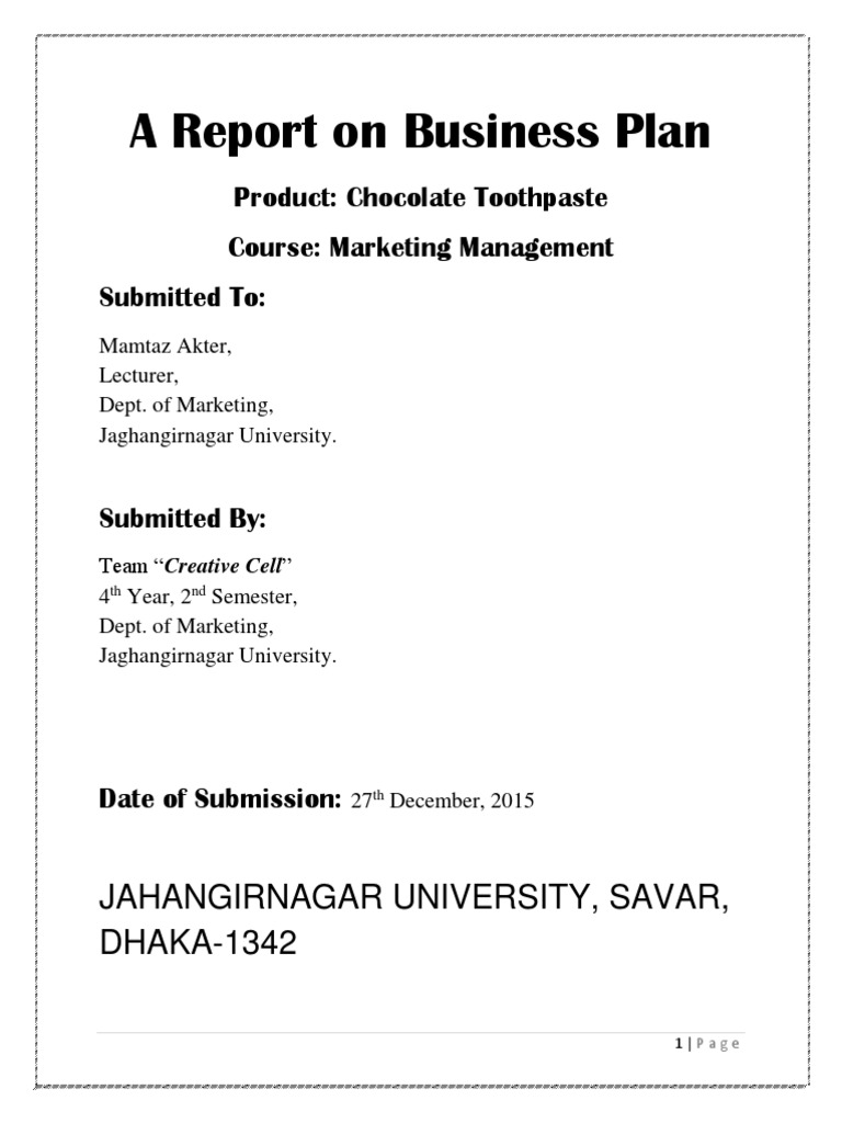 Business Plan Choco - Toothpaste | PDF | Retail | Oral Hygiene