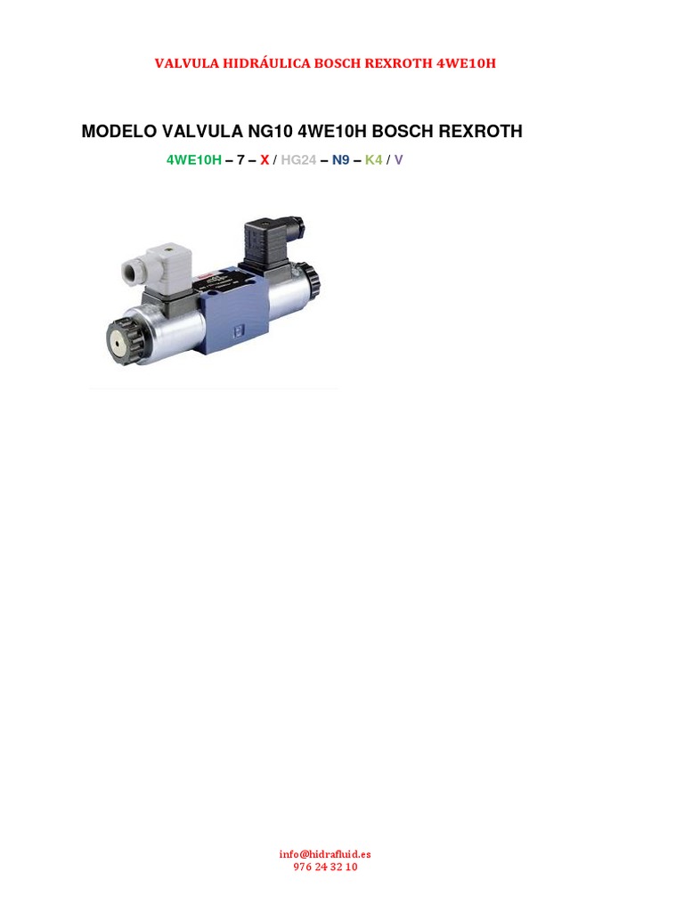 Valvula Bosch Rexroth 4we10h | PDF